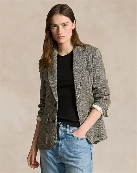 헤링본 리넨 블렌드 블레이저 Ralph Lauren® Korea