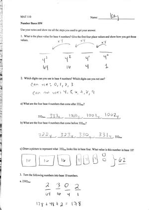 MAT Number Bases HW MAT Name Number Bases HW Use Your