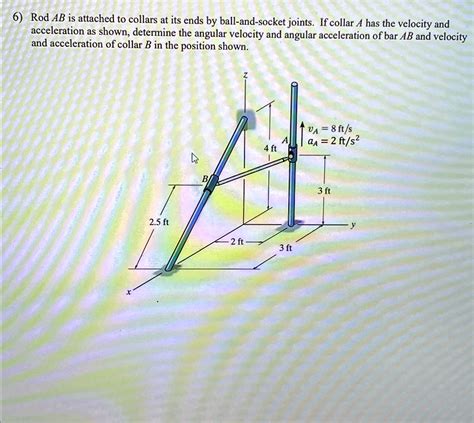 Solved Rodab Is Attached To Collars At Its Ends By Ball And Socket