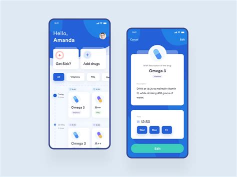 Pill Reminder App Interface Design