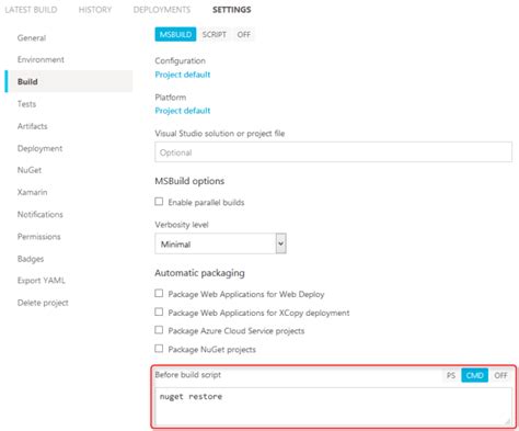 Appveyor Continues Integration For Netjavascript Configuration