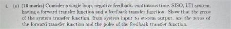 Solved Consider A Loop Negative Feedback Continuous