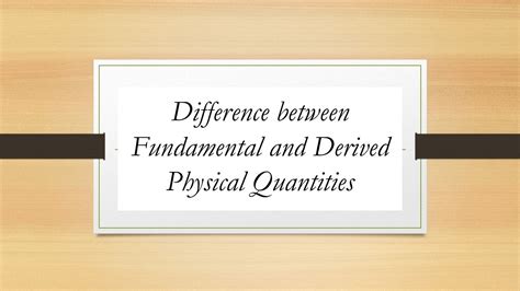 Difference Between Fundamental And Derived Physical Quantities Youtube