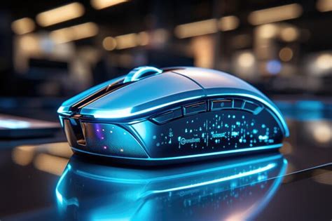 premium photo new and modern design computer mouse blue glowing
