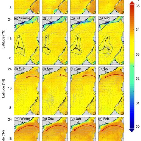 Seasonal And Monthly Reconstructed Sea Surface Salinity Sss Fields Download Scientific