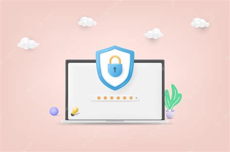 Premium Vector User Data Protection Personal Data Security Laptop Screen With 3d Shield And
