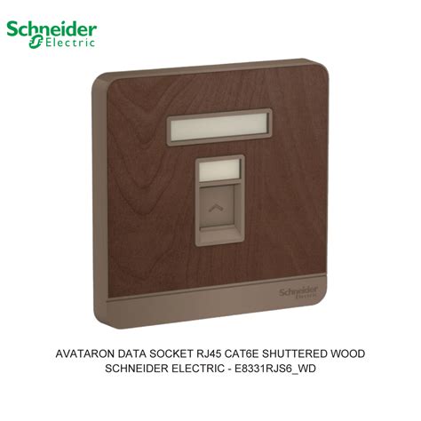 Avataron Data Socket Rj45 Cat6e Shuttered Wood