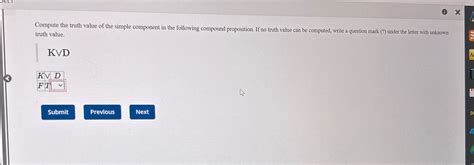 Solved Compute The Truth Value Of The Simple Component In Chegg