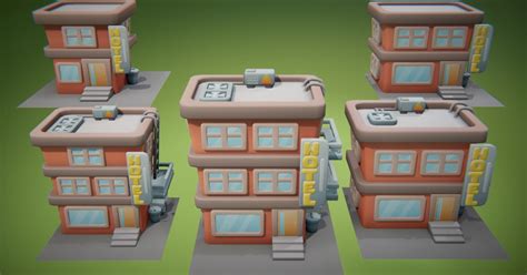 Hotel Building Level Up 5 Levels 3d Props Unity Asset Store