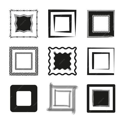 Premium Vector Decorative Frames Set Assorted Borders Collection Artistic Square Elements Vector