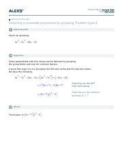 Factoring A Univariate Polynomial By Grouping Problem Type 2 Pdf Babe Name Jasmyne Ross