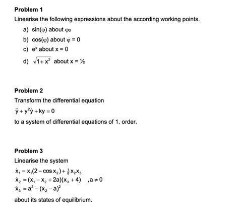 Solved Problem Linearise The Following Expressions About Chegg Com