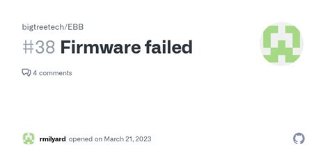 Firmware Failed · Issue 38 · Bigtreetechebb · Github