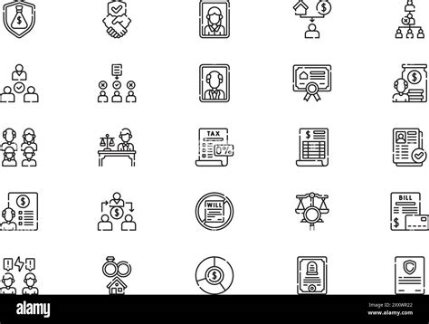 Inheritance Icons Collection Is A Vector Illustration With Editable Stroke Stock Vector Image