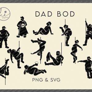12 Dad Bod Svg Png Fat Man Pole Dancing Bundle Funny Trucker Guy Pole