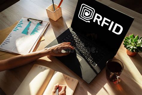 RFID Radio Frequency Identification Technology Concept On Device Screen Security And Automation