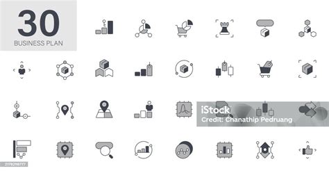 사업 계획 아이콘 세트입니다 단색 아이콘 컬렉션 벡터 일러스트 레이 션 스톡 일러스트레이션 아이콘 기호 분석 개발 전략 0명에 대한 스톡 벡터 아트 및 기타 이미지 Istock