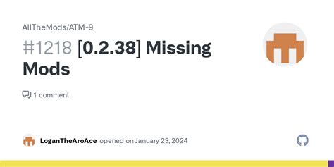 0238 Missing Mods · Issue 1218 · Allthemodsatm 9 · Github