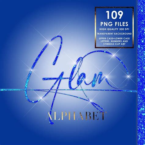 Glitter Blue Alphabet Png Clip Art Glam Letters Bling Letters Png