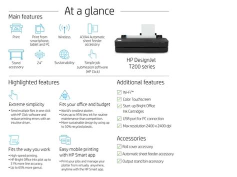 Hp Designjet T230 Large Format Compact Wireless Plotter Printer 24