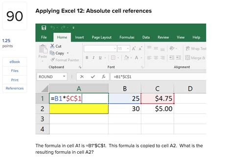 Solved Applying Excel 12 Absolute Cell References The