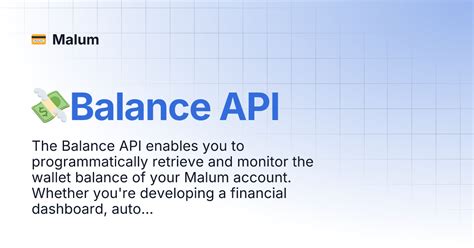 💸balance Api Malum