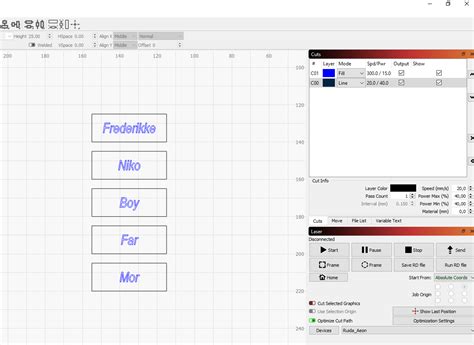 Cut Info Window LightBurn Software Questions LightBurn Software Forum
