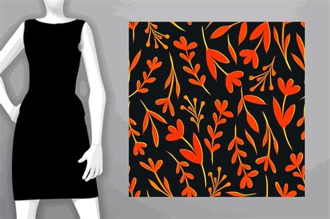 섬유 및 벽지 패턴 인쇄 가능한 디지털 일러스트레이션 작업 플로랄 프린트 디자인 프리미엄 벡터