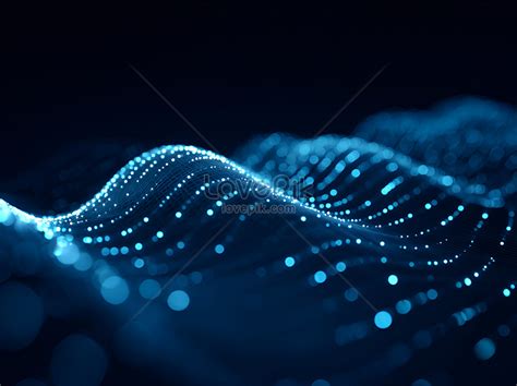 파란색 물결 데이터 흐름 초록 기술 배경