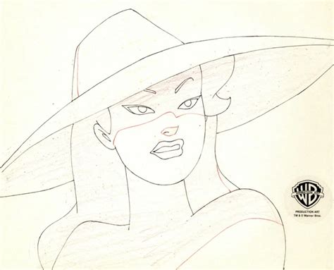 Batman Animated Series Original Production Drawing Poison Ivy Almost