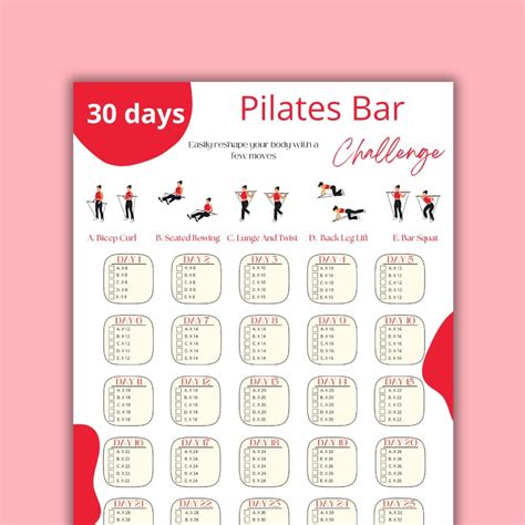30 Day Pilates Bar Workout Challenge Pilates Exercise Pilates