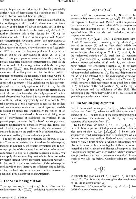 Subsampling Method For Robust Estimation Of Regression Models