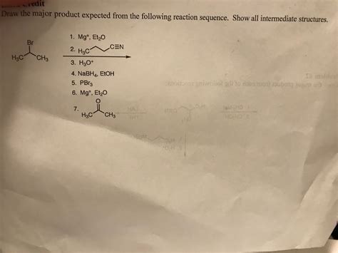 Solved Draw The Major Product Expected From The Following