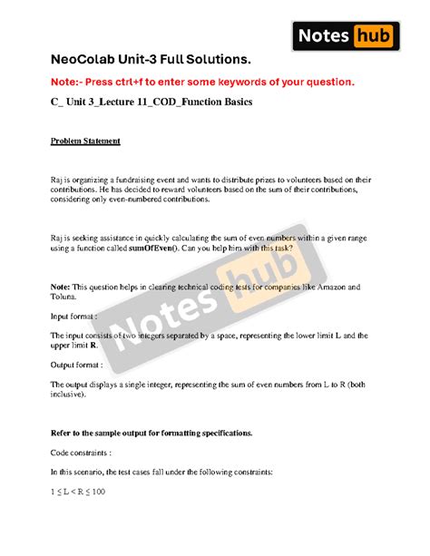 Unit 3 Neo Colab Solution Neocolab Unit 3 Full Solutions Note Press Ctrlf To Enter Some
