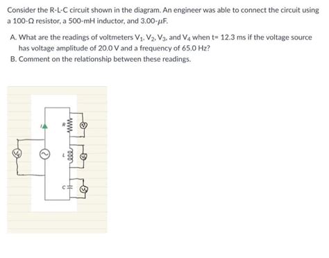 Solved Consider The R L C Circuit Shown In The Diagram An Chegg