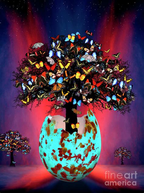 Butterfly Egg Tree Digital Art By David Rickerd Fine Art America