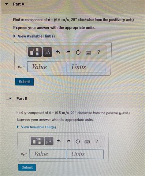 Solved Find X Component Of V M S Clockwise From The Chegg Com