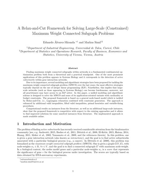 Pdf A Relax And Cut Framework For Solving Large Scale Constrained