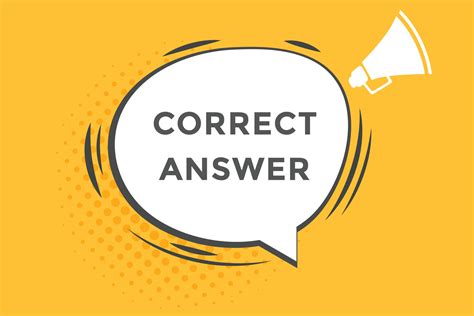 Correct Answer Vectors Sign Level Bubble Speech Correct Answer
