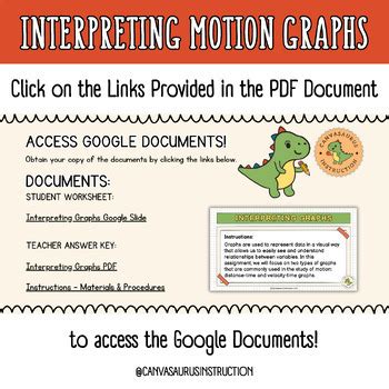 Science Activity Interpreting Motion Graphs By Canvasaurus Instruction