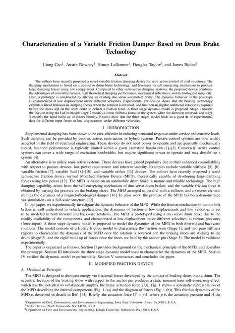pdf characterization of a variable friction damper based on drum