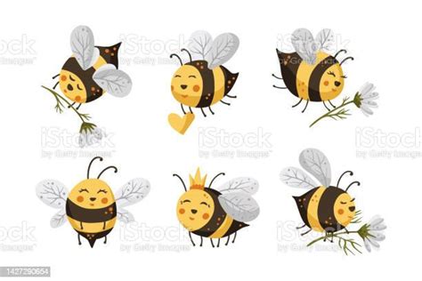 꿀벌 만화 세트 꿀 벡터 배경 아이콘 디자인 행복한 아기 재미있는 예술 가공의 인물에 대한 스톡 벡터 아트 및 기타 이미지 가공의 인물 개체 그룹 곤충 Istock