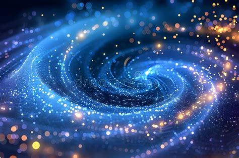 Abstract Big Data Visualization With Light Particle Vortex Stock Image Image Of Motion