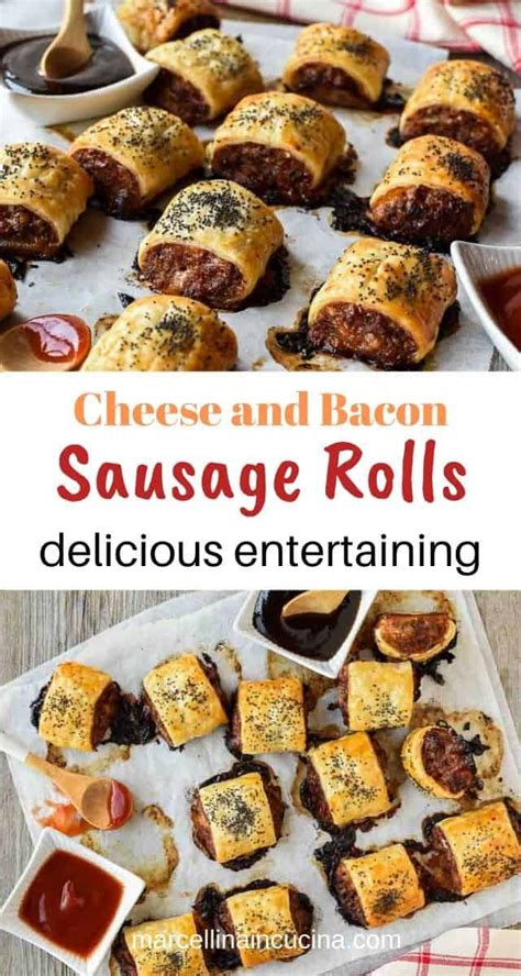 A Sausage Roll Recipe With Cheese And Bacon That Is So Full Of Flavour