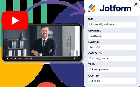 easily capture youtube ads data in jotform without coding