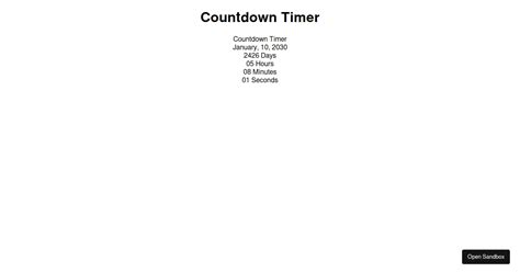Countdown Timer Forked Codesandbox