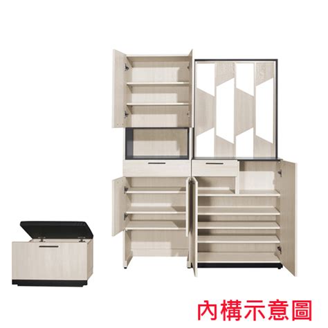 伊凡卡4 76 5尺玄關組合鞋櫃 全組 森斯家居