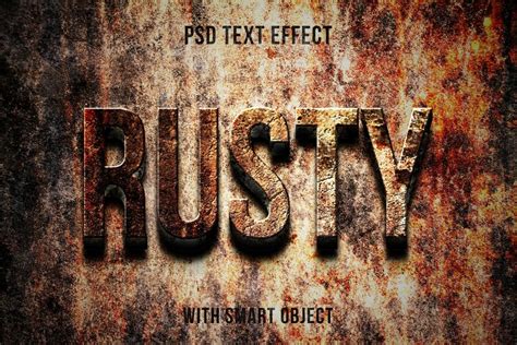 Premium Psd Rust Texture Editable Text Effect Mockup Template