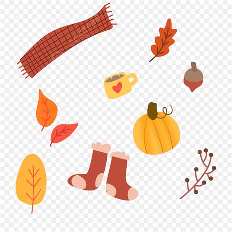 귀여운 가을 일러스트 스티커 가을 시즌 자연 Png 일러스트 및 Psd 이미지 무료 다운로드 Pngtree