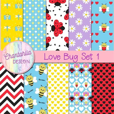 Love Bug Digital Papers Free Download